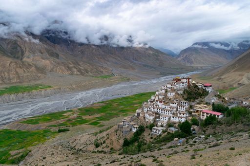 Famous Kee monastery located on top of a hill in Spiti valley, India ...