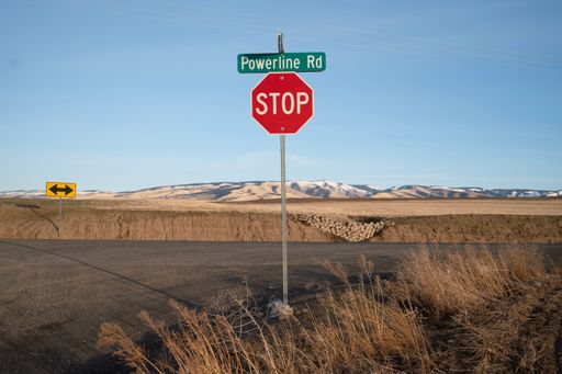 Ethan | a stop sign stands next to the road in the middle of nowhere