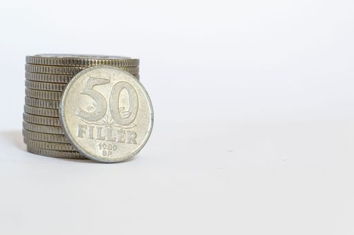 Hungary people's republic 50 filler coin on a white background Stock ...